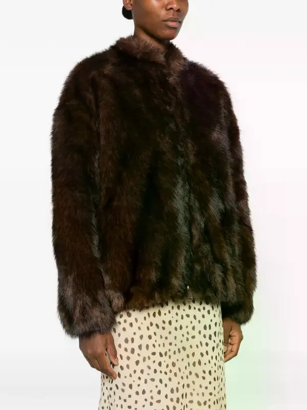 BETTA CORRADI Faux-fur Zip-up Coat