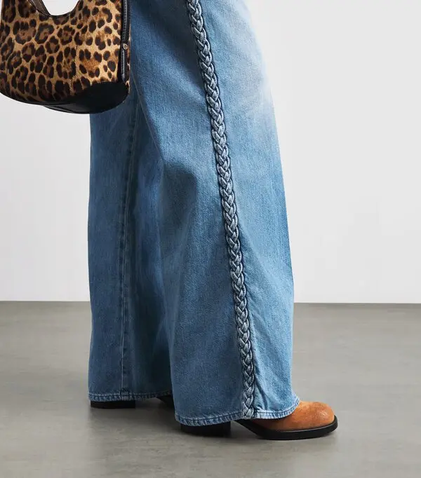 MOTHER The Hustler Braided Roller Sneak Jeans