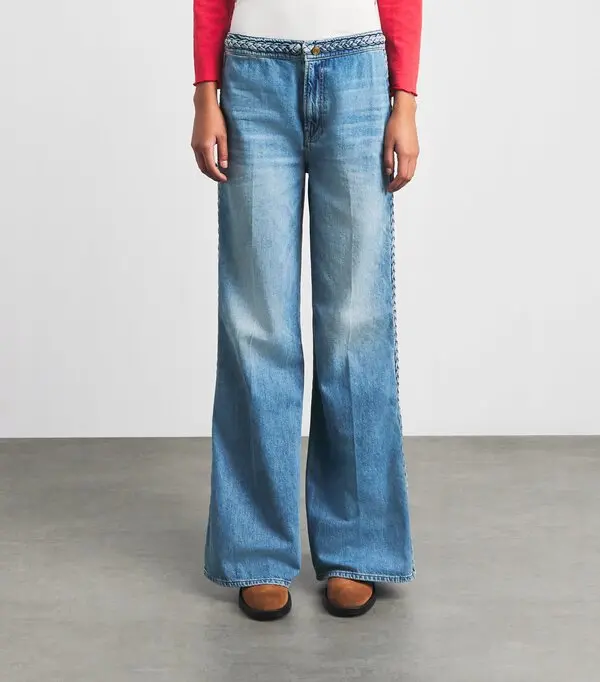 MOTHER The Hustler Braided Roller Sneak Jeans