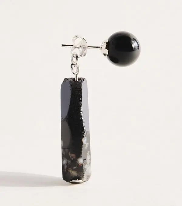 Completedworks Sterling Agate And Onyx Drop Earrings