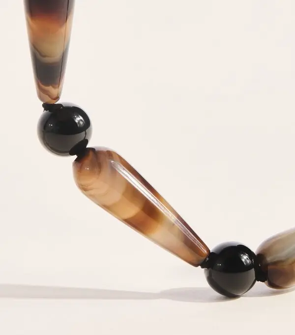Completedworks And Banded Agate Beaded Necklace