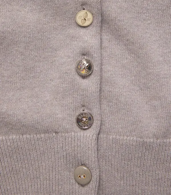 BARRIE Cashmere-cotton Jewel-button Cardigan