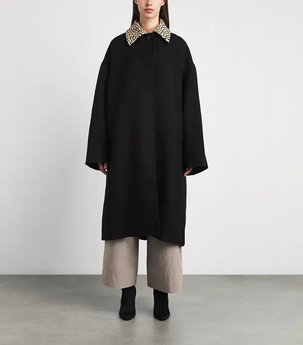 RÓHE Wool Cheetah-collar Coat
