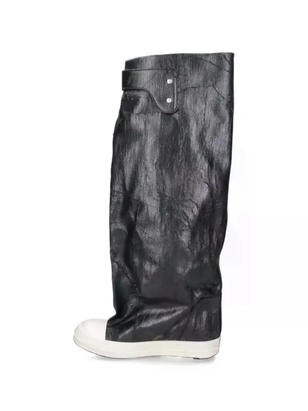 Rick Owens Tower Elephant Coated Canvas Boots - Black