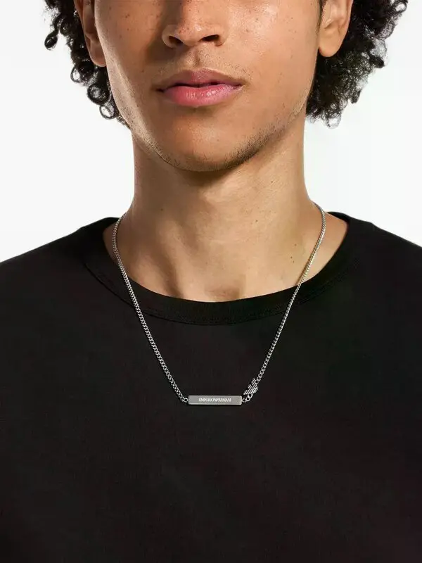 Emporio Armani Logo-plaque Curb-chain Necklace