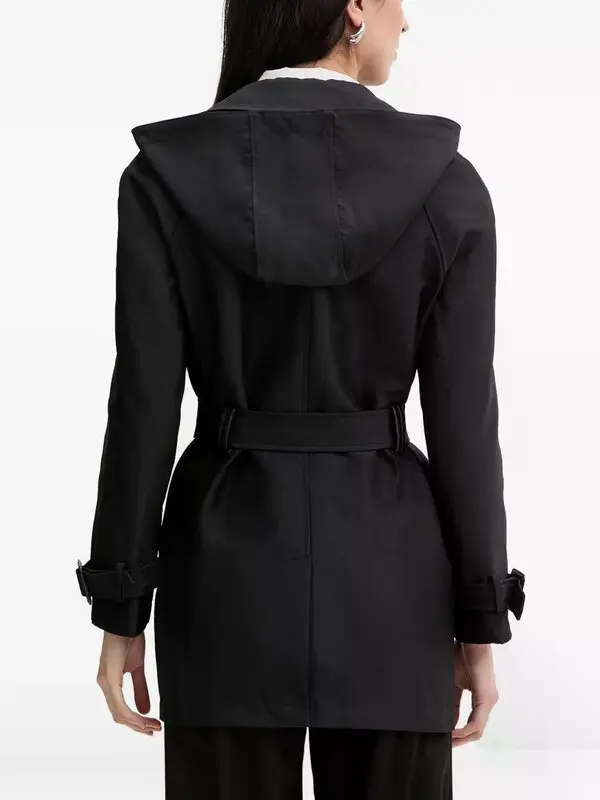 MORGAN Double-breasted Hooded Trench Coat