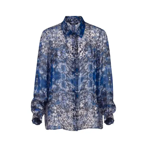 HELENE GALWAS Lisa Flower-printed Silk Blouse