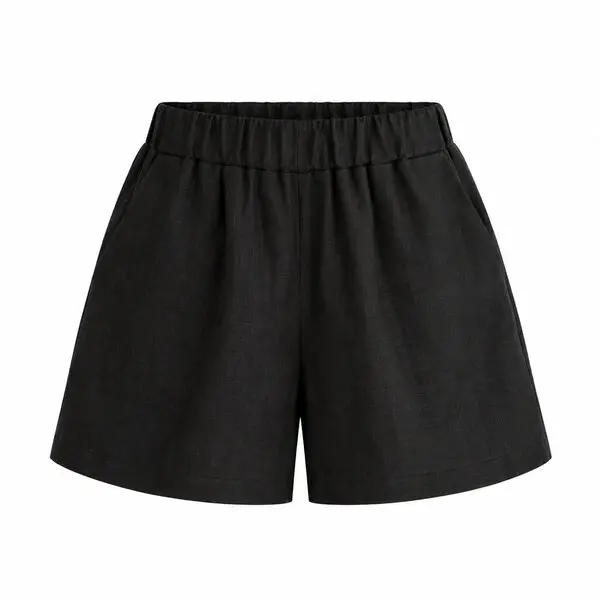 IDYLLO Linen Shorts - Black