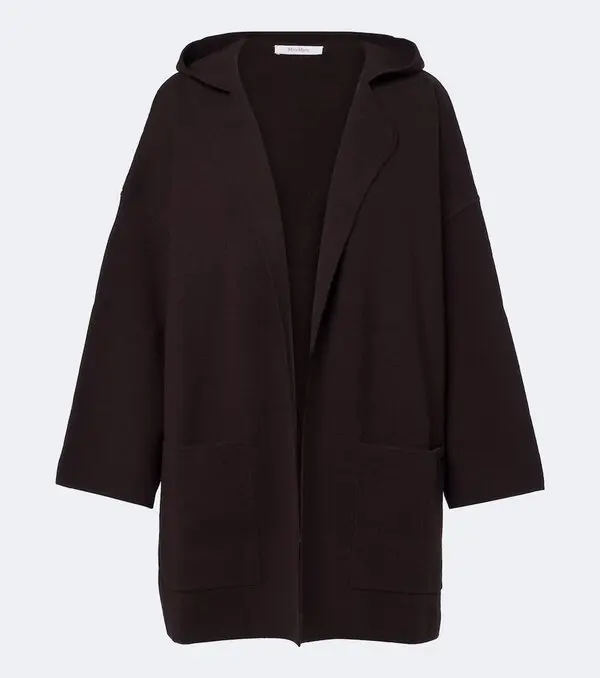 Max Mara Hooded Wool And Cashmere Cardigan - Brown