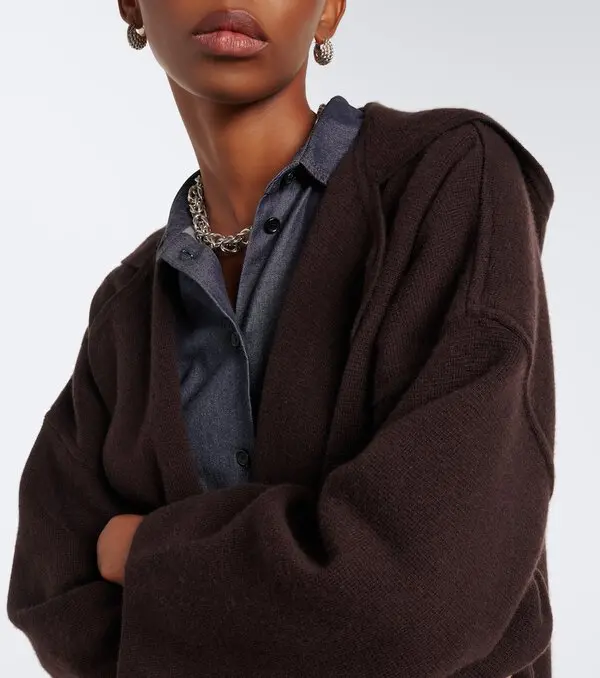Max Mara Hooded Wool And Cashmere Cardigan