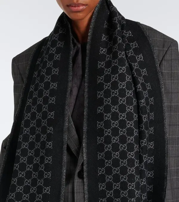 Gucci Gg Jacquard Wool-blend Scarf