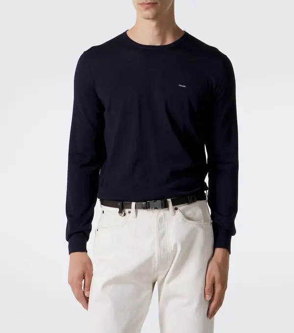 Prada Logo Virgin Wool Sweater