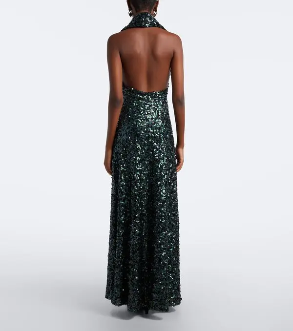 Christopher Esber Sequined Halterneck Gown