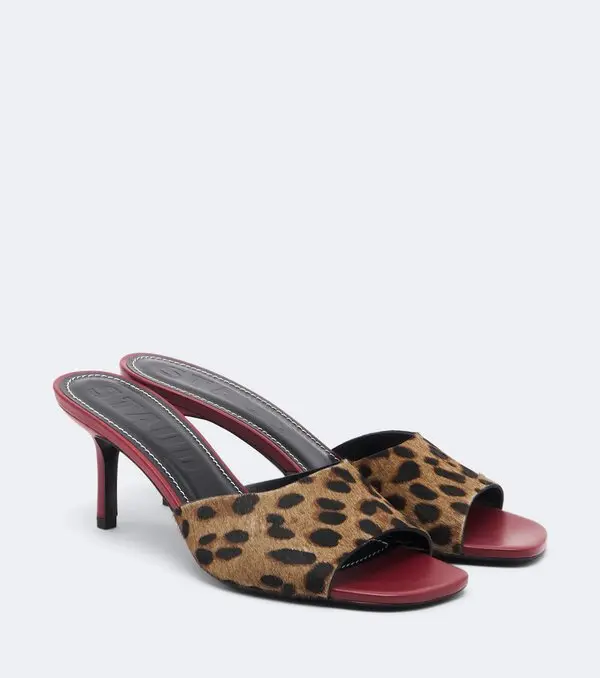 Staud Bea Leopard-print Calf Hair Mules
