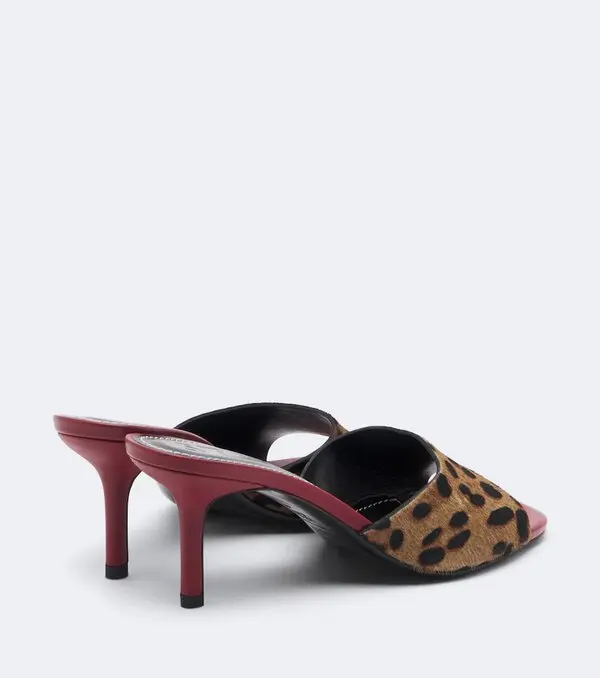 Staud Bea Leopard-print Calf Hair Mules