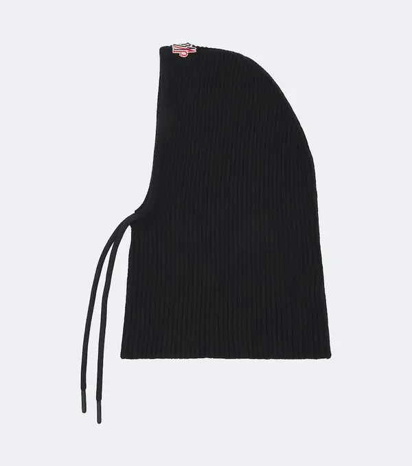 Moncler Logo Ribbed-knit Wool And Cashmere Balaclava - Black