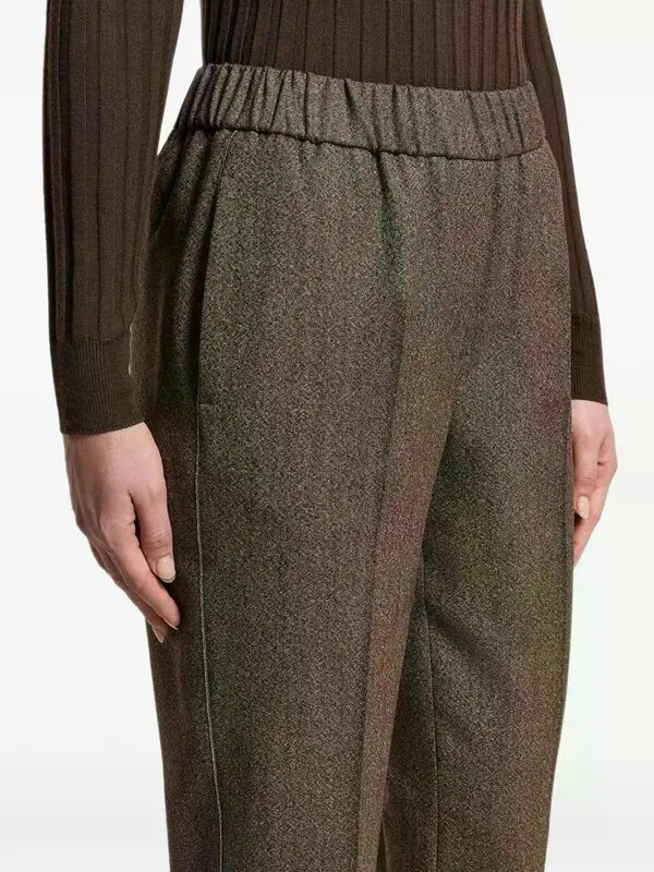 Peserico Elasticated-waistband Pressed-crease Trousers - Brown