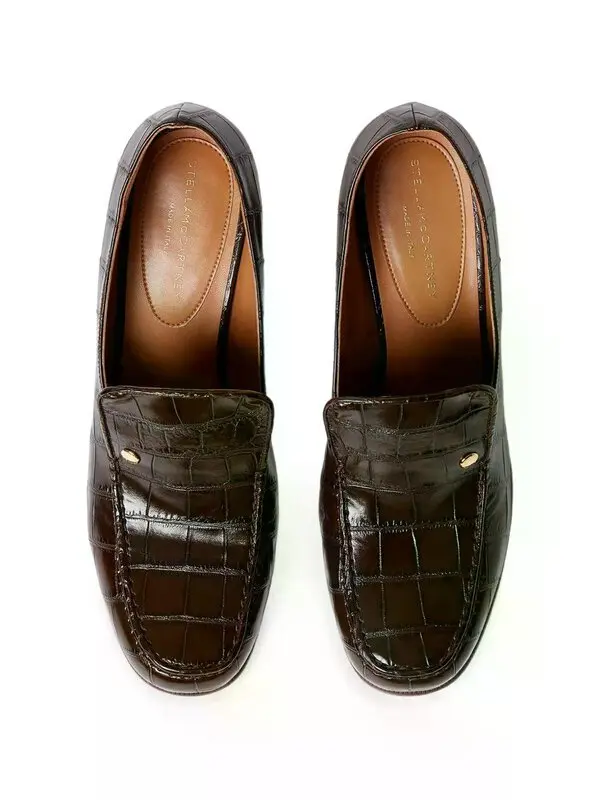 Stella McCartney Croc-effect Heeled Loafers