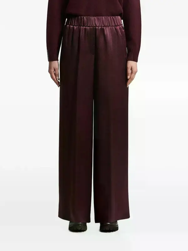 Peserico Satin-finish Wide-leg Trousers - Red