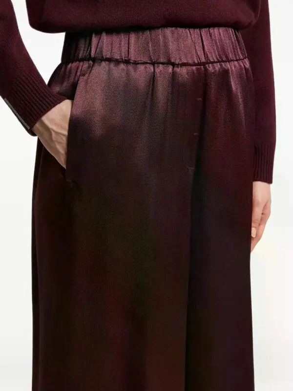 Peserico Satin-finish Wide-leg Trousers - Red
