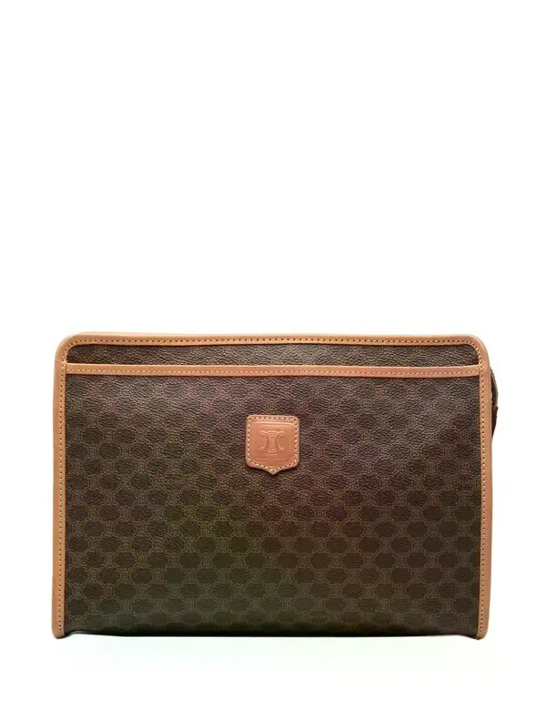 Celine 20th Century Macadam Coated Canvas Clutch Bag