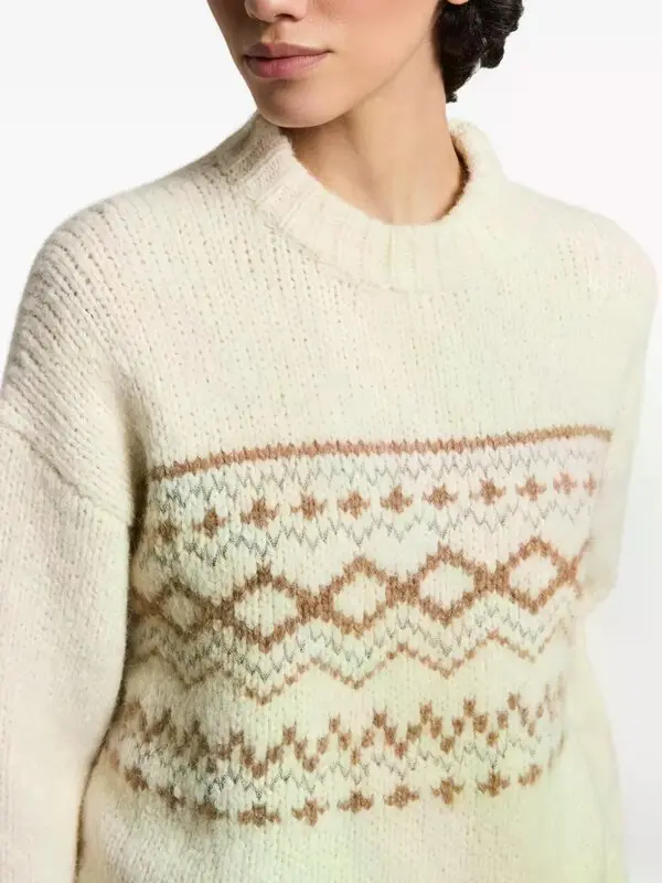Peserico Intarsia-knit Dropped-shoulder Sweater