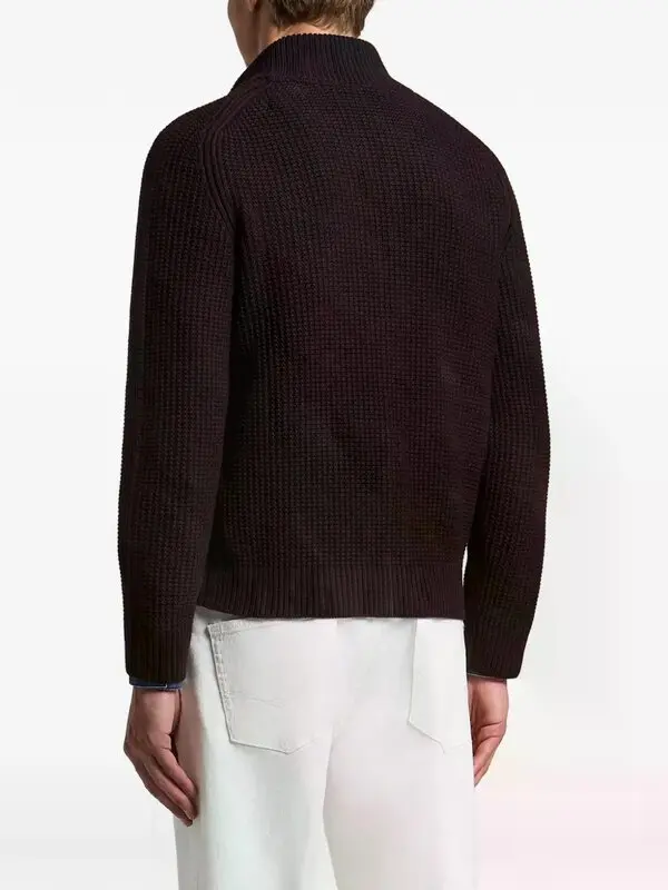 Peserico Waffle-knit Raglan-sleeve Cardigan