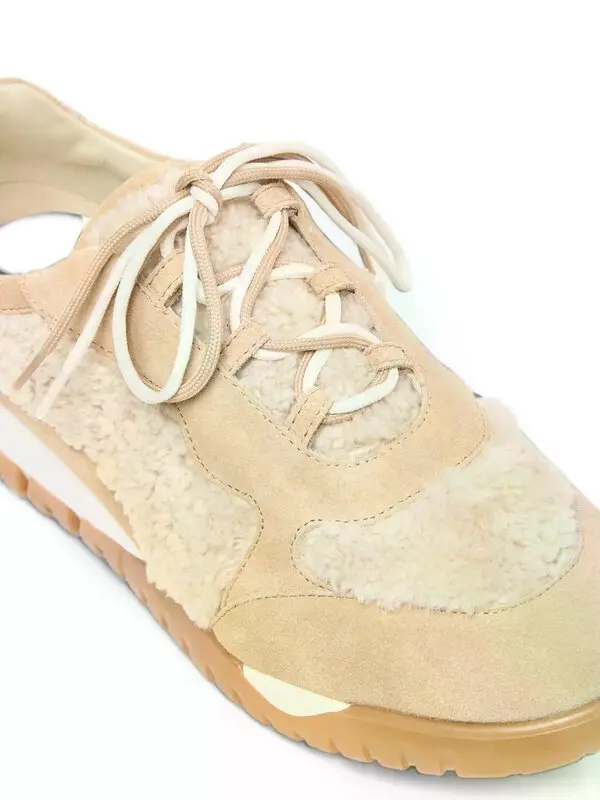 Peserico Shearling-panel Suede Sneakers