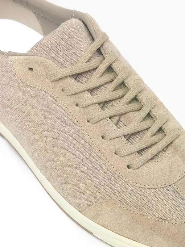 Peserico Suede-panelled Knitted Sneakers