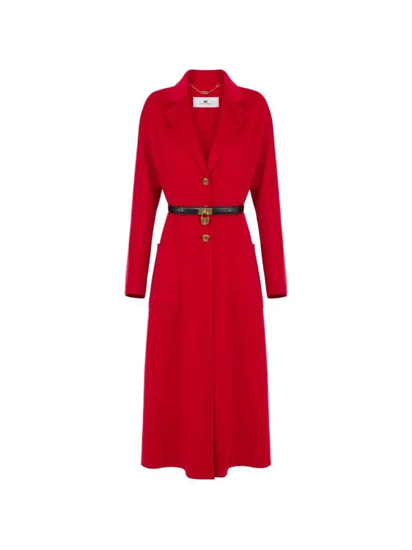 Elisabetta Franchi Wool Coat - Red
