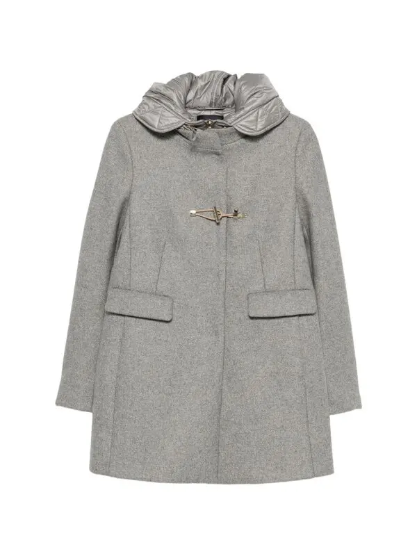 FAY Nylon Midi Parka Coat - Grey
