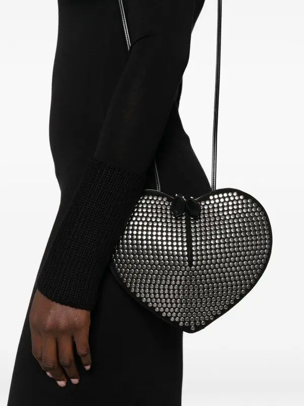 Alaïa Le Coeur Studs Leather Crossbody Bag