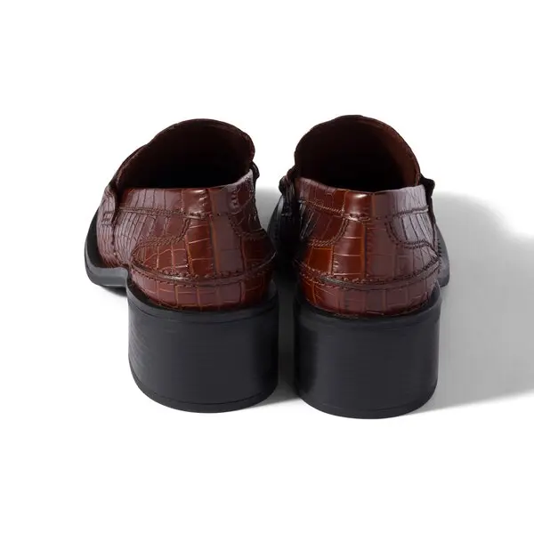 Miu Miu Crocodile-effect Embossed Leather Loafers