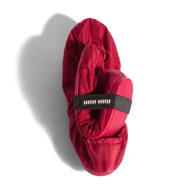Miu Miu Foldable Technical Fabric Ballerinas