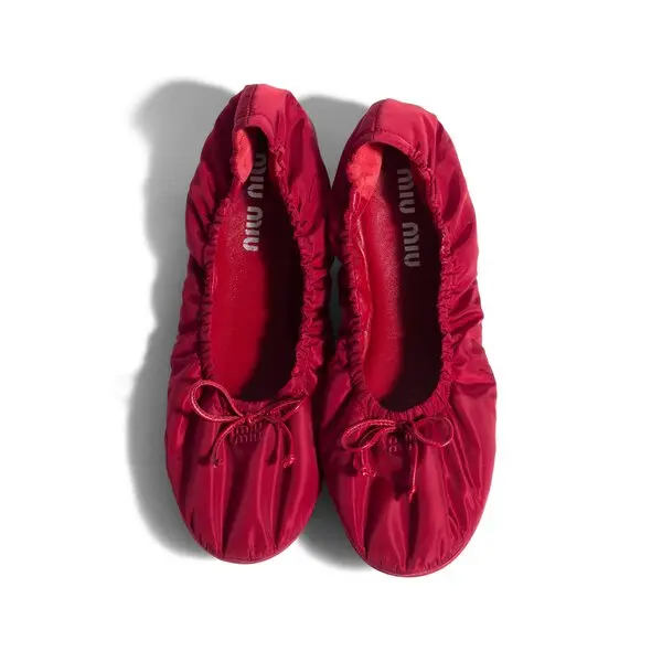 Miu Miu Foldable Technical Fabric Ballerinas