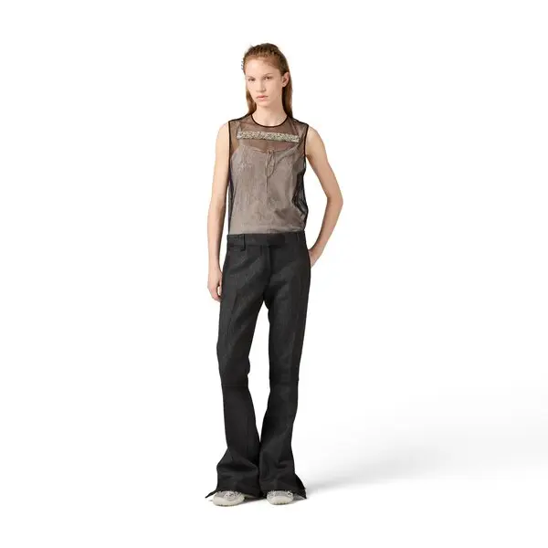 Miu Miu Embellished Tulle Top
