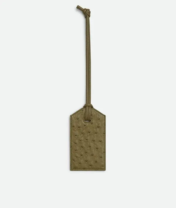 Bottega Veneta Ostrich Tag Holder On Strap