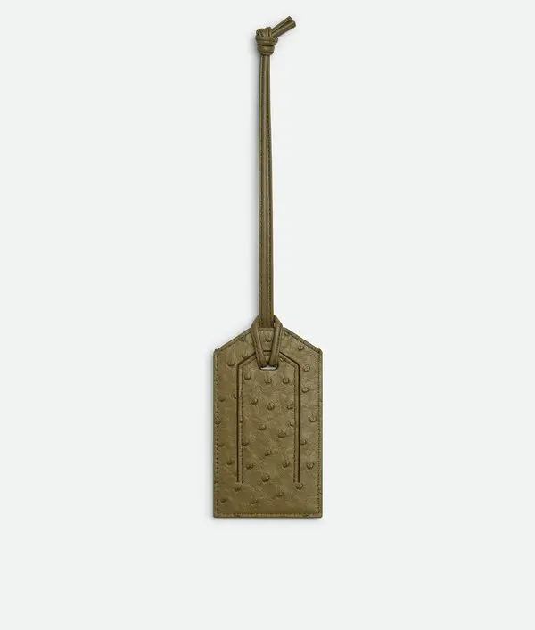 Bottega Veneta Ostrich Tag Holder On Strap