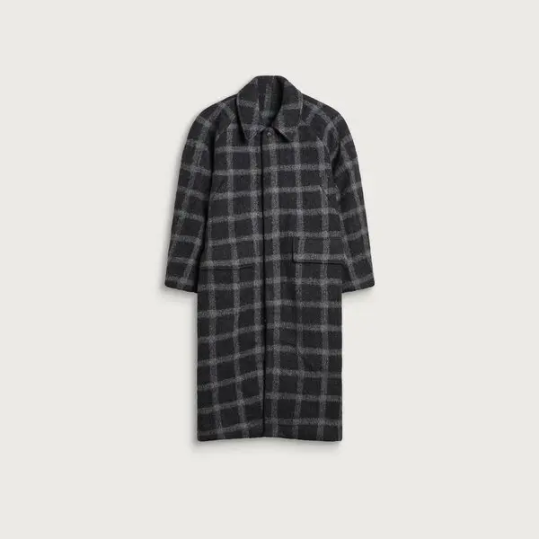 GANDER Long Coat - Grey Windowpane