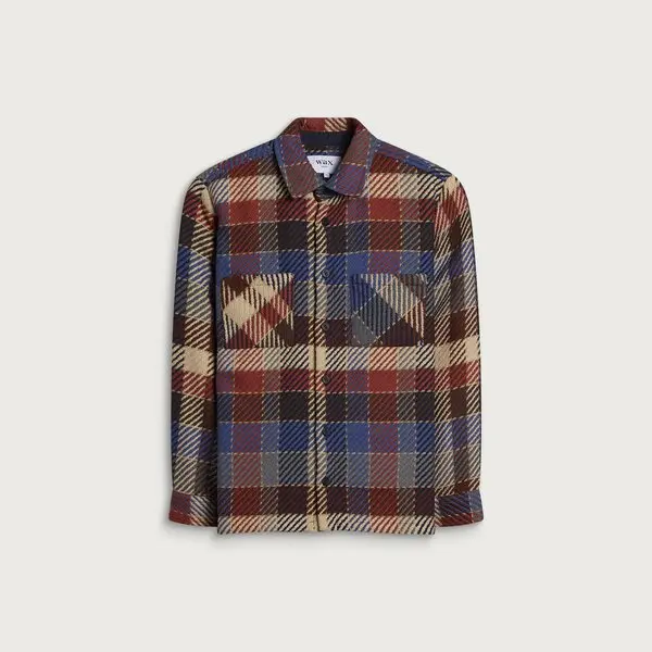 WAX LONDON Whiting Pike Check Overshirt - Rust/multi