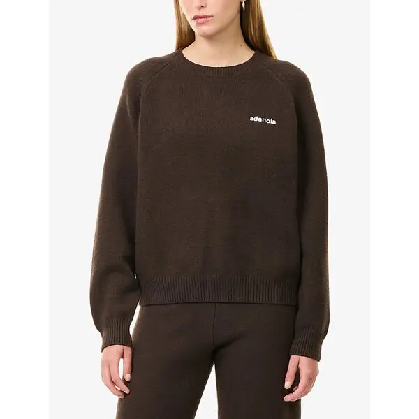 ADANOLA Logo-embroidered Oversize Cotton-knit Jumper