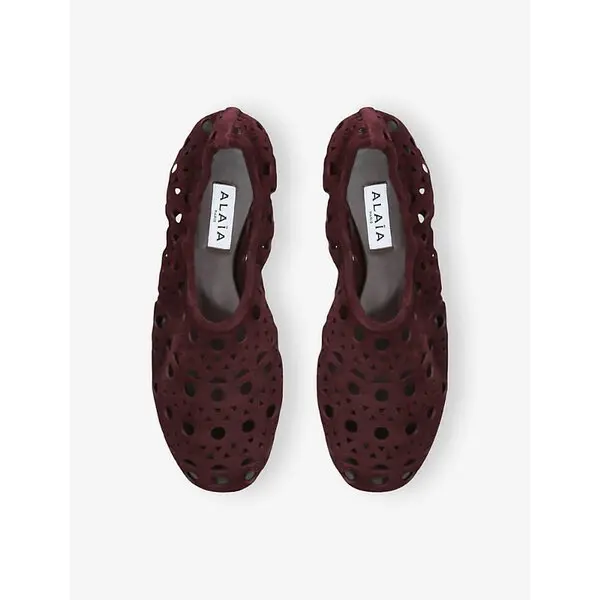 AZZEDINE ALAIA Neo Vienne Suede Ballet Flats