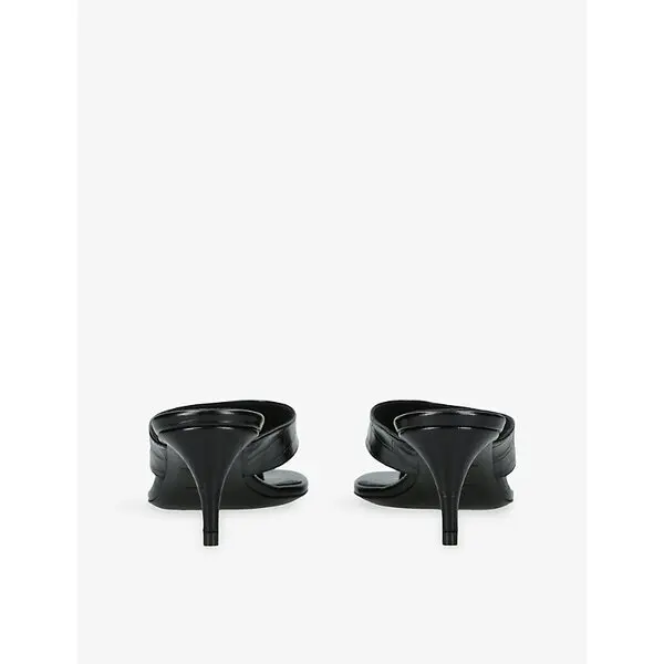 AZZEDINE ALAIA Infra 55 Croc-effect Leather Heeled Sandals