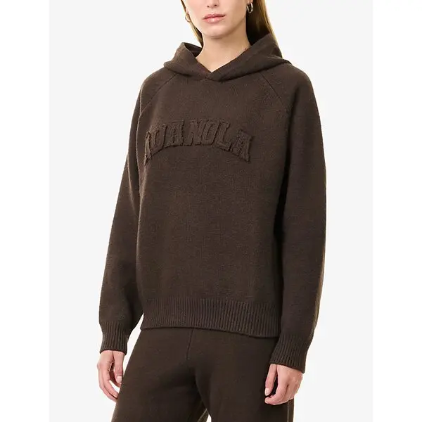 ADANOLA Varsity Oversize Cotton-knit Hoodie