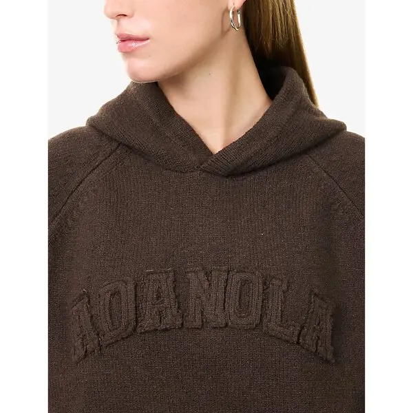 ADANOLA Varsity Oversize Cotton-knit Hoodie