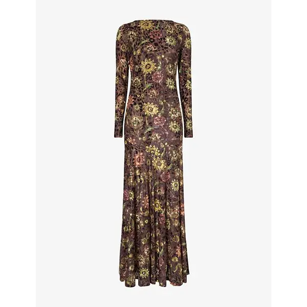 SIEDRES Alin Floral-pattern Mesh Maxi Dress