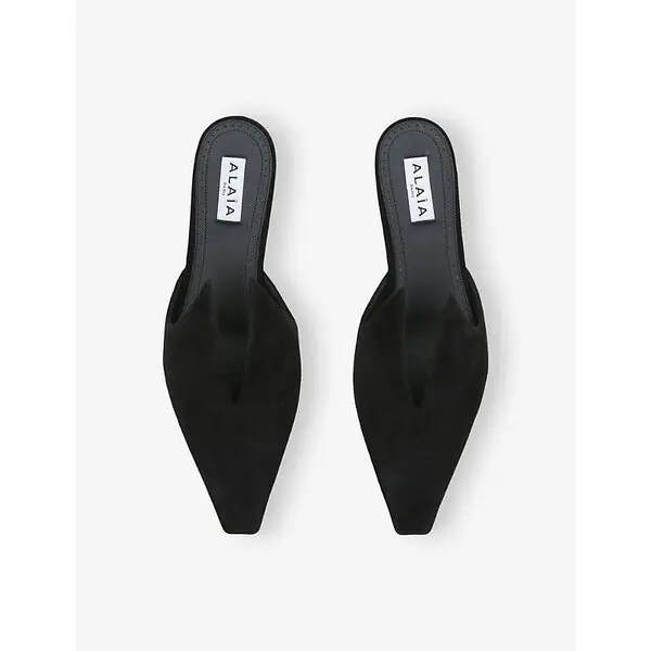 AZZEDINE ALAIA Pointed-toe Suede Heeled Mules