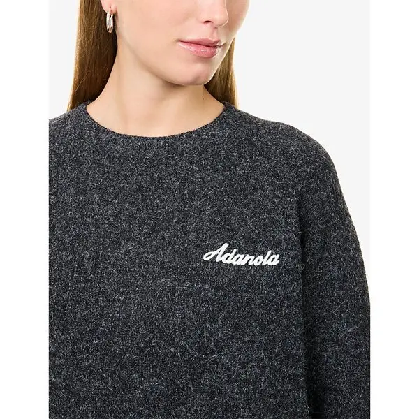 ADANOLA Embroidered-logo Oversize Cotton-knit Jumper