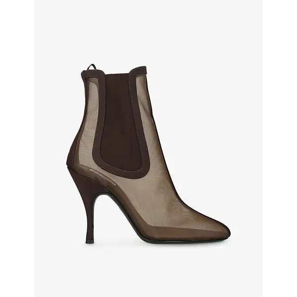 AZZEDINE ALAIA Semi-sheer Mesh Heeled Ankle Boots