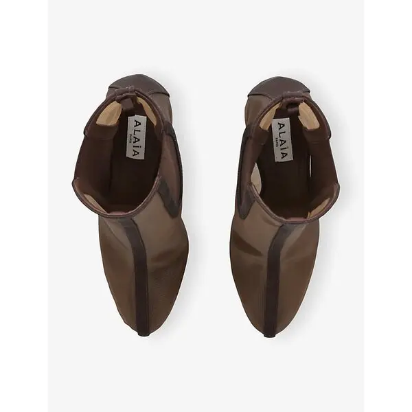 AZZEDINE ALAIA Semi-sheer Mesh Heeled Ankle Boots
